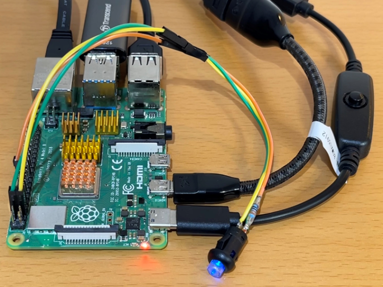 Raspberry pi 4Bにシャットダウン・起動用スイッチ取付け、STATUS LED(ACT LED)を外付けLEDに設定変更 | よかひより